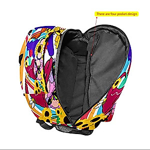 KIOPLYET Gnomes Sunflower Rainbow College Bookbag School Bag Children Kids Teens Business Laptop Backpack Travel Hiking Daypack Large Diaper Bag for Adult