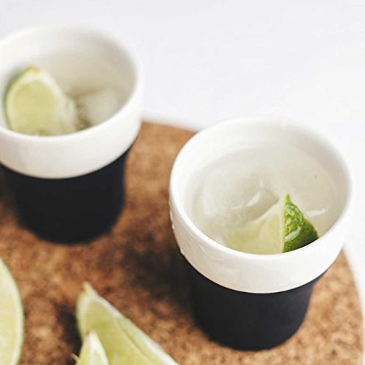 Magisso Line Shot Glass, Black/White