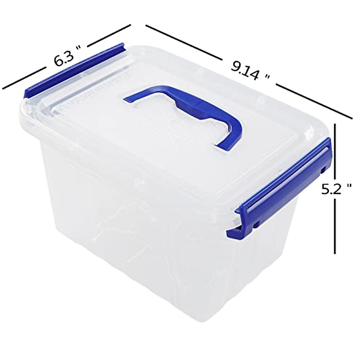 DynkoNA 6-Pack 3 L Small Plastic Storage Box with Lid, Clear Storage Bins