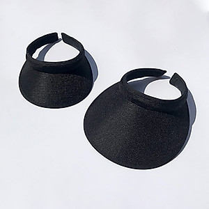 jecvxor Cloth Covered Slip-On Visor for Women, Adjustable Cap Sports Sun Visors for Men, Women's Clip On Golf/Tennis/Running Visor Hat (Black)