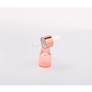 30 Pack Set, Pink Glass Dropper Bottles Essential Oils Dropper Bottles Mini Sample Bottles DIY Perfume Cosmetic Containers Glass Vials With Glass Eye Dropper (1ml)