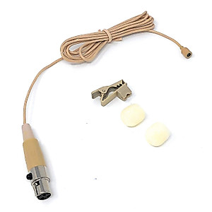 J&P Beige Lavalier Lapel Mic w/ 3-pin Mini XLR for GTD Audio G-787, G-733, G-622