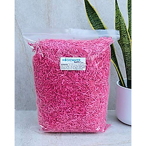 MagicWater Supply Soft & Thin Cut Crinkle Paper Shred Filler (2 LB) for Gift Wrapping & Basket Filling - Raspberry