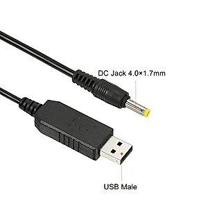 PATIKIL 6W 0.5A USB Step Up Voltage Converter, DC 5V to DC 12V Power Supply Adapter Jack 4.0x1.7mm Cable for Router LED Lamp Speakers