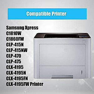 4Benefit 5 Pack Compatible Replacement 504S CLT-504S Toner Cartridge CLT504S Made for C1810W C1860FW CLP-415NW CLP-470 CLP-475 CLX-4195FN 4195FW Printer [2-Black,1-Cyan,1-Yellow,1-Magenta]