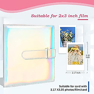256 Vertical Photos for Instax Mini 12 Photo Album,Polaroid Photo Albums 2x3 for Fujifilm Instax Mini 11 9 8 7s 40 Film, Polaroid 300, HP Sprocket, K-pop Photocards (Magic Silver)