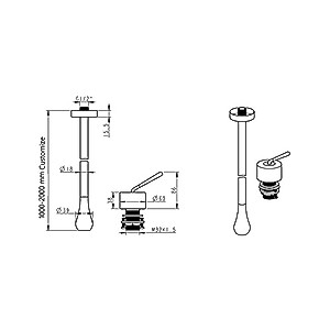 Bathroom Bathtub Hang Ceiling Faucet Solid Brass Ceiling Basin Faucet Wall Mounted Tub Mixer Tap Spout Ceiling Water Drop Taps (Rose Gold-A)