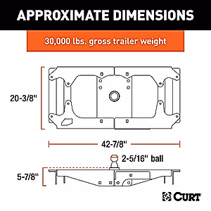 CURT 60700 Factory Original Equipment Style Gooseneck Hitch, 30,000 lbs. 2-5/16-Inch Ball, Fits Select Ford F-250, F-350, F-450 Super Duty