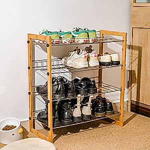 VIAV 4-Tier Shoe Rack Storage Organizer,Shoe Shelf, Shoe Storage Organizer for Closet Bedroom Entryway