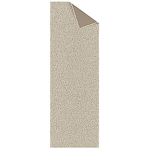 Ottomanson Indoor Solid Shag Design Rubber Back 2x5 Soft Pile Shag Runner Rug for Hallway, Entryway, Kitchen, Living Room, Bedroom, Bathroom, 20" x 59", Cream