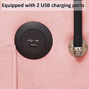 Hison 3-in-1 Convertible Chair Bed Sleeper Pull Out Sofa Bed with Adjustable Backrest,Phone Holder,USB Ports,Cup Holders,Side Pockets for Living Room,Apartment,Small Space,Pink