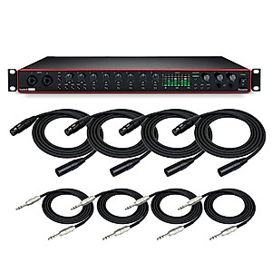 Focusrite Scarlett 18i20 3rd Gen 18x20 USB Audio Interface Bundle with XLR 25 Feet Cables (4-Pack) and 1/4-Inch TRS Cables (4-Pack) (9 Items)
