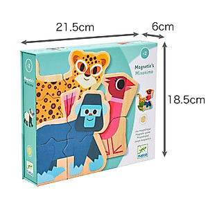 DJECO Mix & Match Animal Magnets - Silly Creatures, Endless Fun for Home, School or Gifts - Fun & Creative for Family & Friends, Educational Wooden Toys for Preschool, Kids 2+