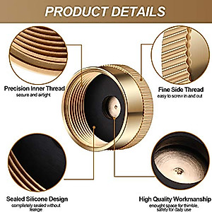 6 Pieces Solid Brass Refill Cap 1 LB Propane Bottle Cap Gas Tank Cylinder Sealed Cap Protect Cap