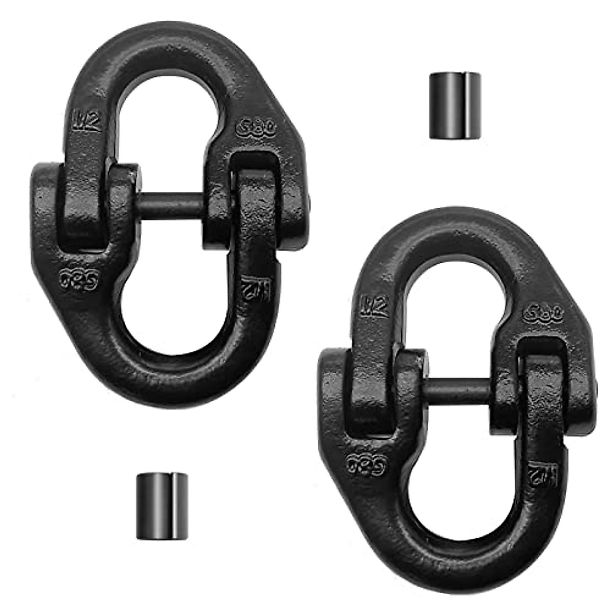 Tovendor Tow Hitch Safety Chain Connector Link 1/2 inch, G80 Alloy Steel Trailet HammerLock Coupling Link, 12000 Lbs Loading, Pack of 2