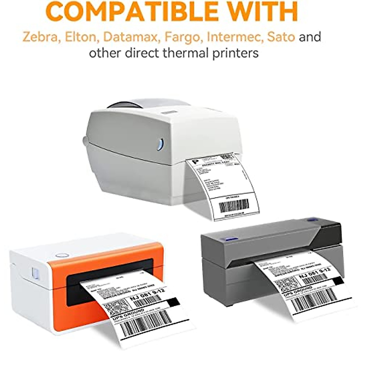 4x6 Thermal Labels, Muotich Direct Thermal Shipping Label 500 Labels, Perforated Postage Thermal Labels for MUNBYN, MFLABEL, Rollo, Zebra, NefLaca- Commercial Grade