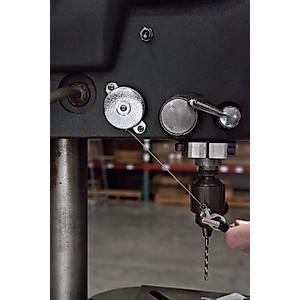 KEY-BAK Industrial Retractable Reel with 48" Stainless Steel Cable, Steel Bracket Back, Chrome Front, 8 oz. Retraction, Plastic Hose Clamp