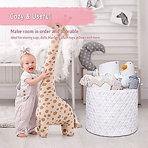 Lulumoon Large Pink Storage Basket Baby Laundry Basket, 17.7" x 15.7"
