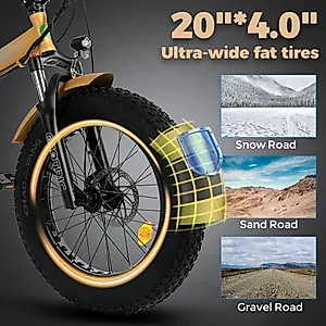 ECOTRIC Electric Bike 500W Folding Ebike 20" Fat Tire Foldable Electric Bicycle 48V 12.5AH Lithium Removable Battery Beach Snow Mountain E-Bike Commute Ebike for Adults Shimano 7-Speed