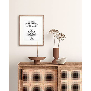 St Joan of Arc 11x14 Gallery Style Print by Soul Sunshine | Unframed 'All Battles' Bible Verses Wall Decor Poster Prints | Rustic Wall Decor, Black and White Lotus Flower, Home Wall Decor