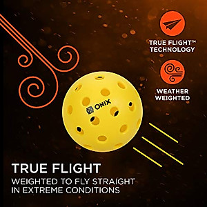 Onix Pure 2 Outdoor Pickleball Balls Specifically Designed and Optimized for Pickleball Yellow 6-Pack