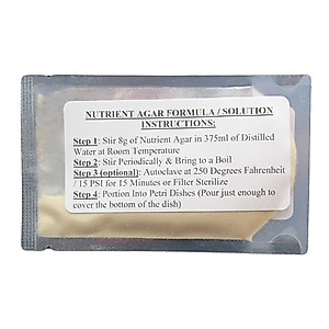 Nutrient Agar Kit, Includes Nutrient Agar Dehydrated, 10 Sterile Petri Dishes with Lids & 10 Sterile Cotton Swabs