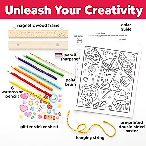 Faber-Castell Paint by Number Sweets - Kids Watercolor Paint by Number Craft for Ages 6-8+