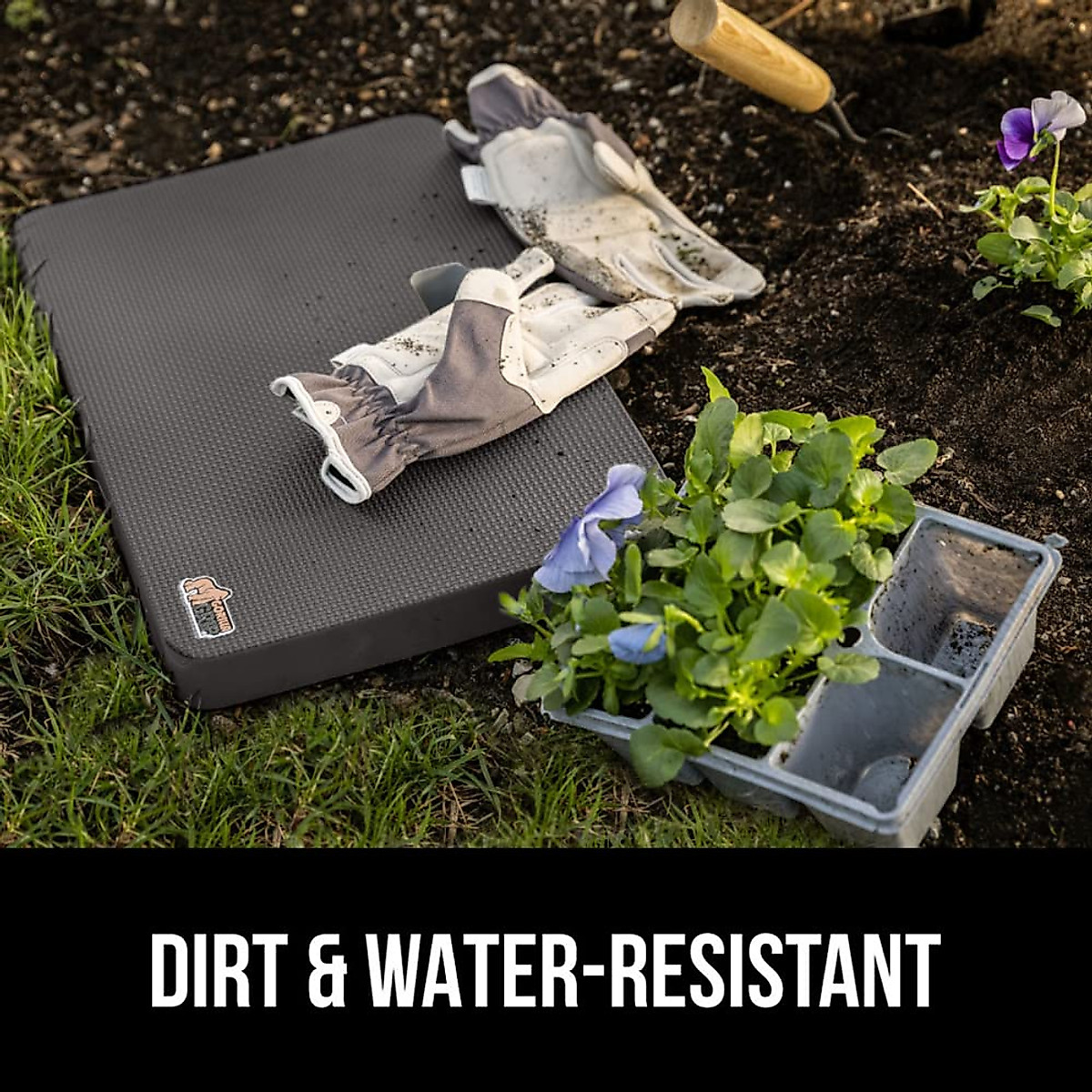 Gorilla Grip Extra Thick Kneeling Pad, Supportive Soft Foam Cushioning for Knee, Water Resistant Construction for Gardening, Bathing Baby, Workout Supplies, Lightweight, Garden Work Gifts, Charcoal