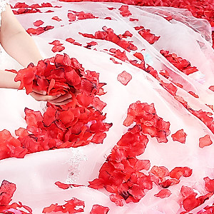 STIMULATE SZXXZZMY 50 6-inch red Heart Balloons Latex，18-inch 10Pcs red Heart Balloons Foil ，42-inch 1Pcs red Love Balloon，Red Petals Kit for Valentines Day,Propose Marriage,Wedding Party.…