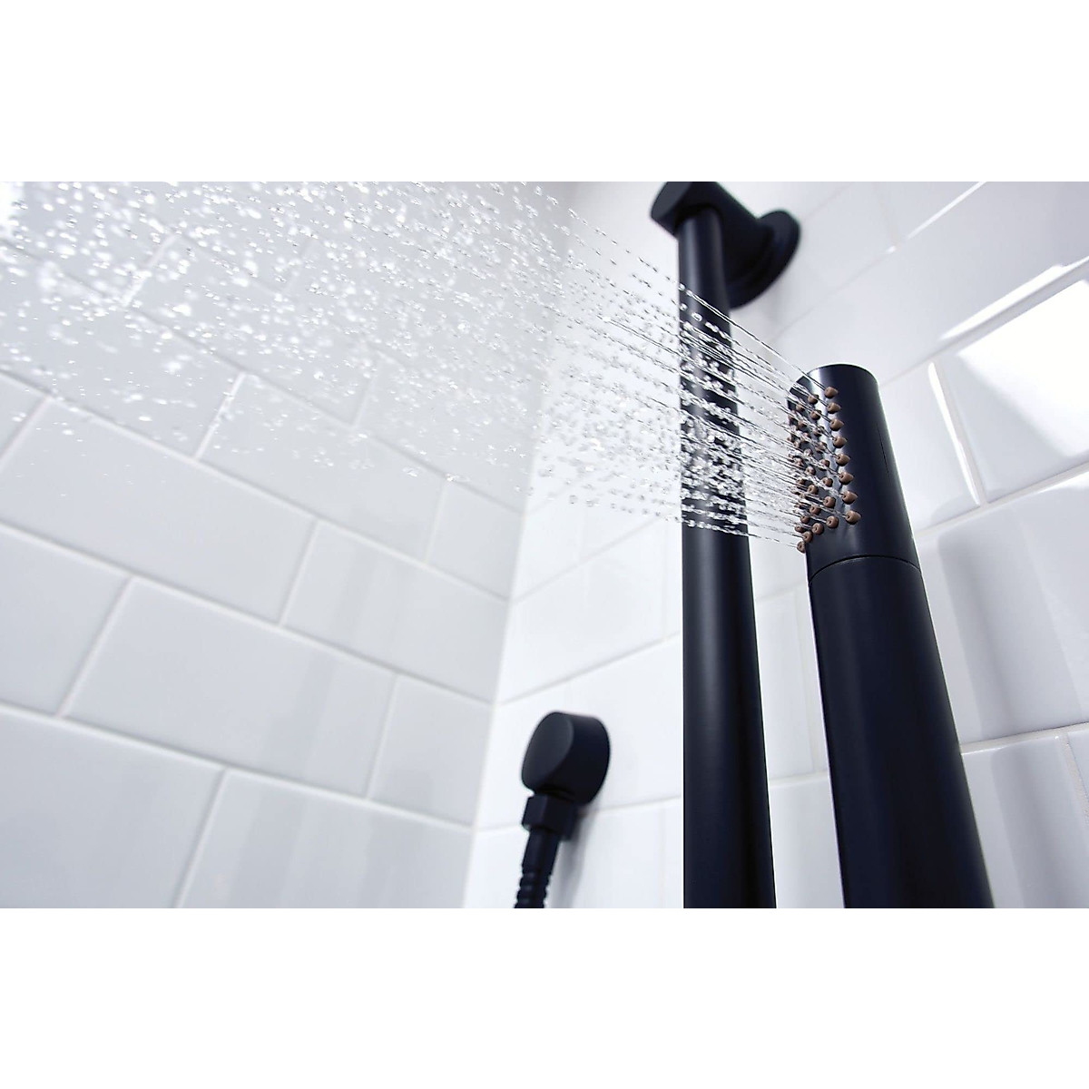 Moen Modern Matte Black Eco-Performance Handshower Handheld Shower with 30-Inch Slide Bar and 69-Inch Metal Hose, 3887EPBL