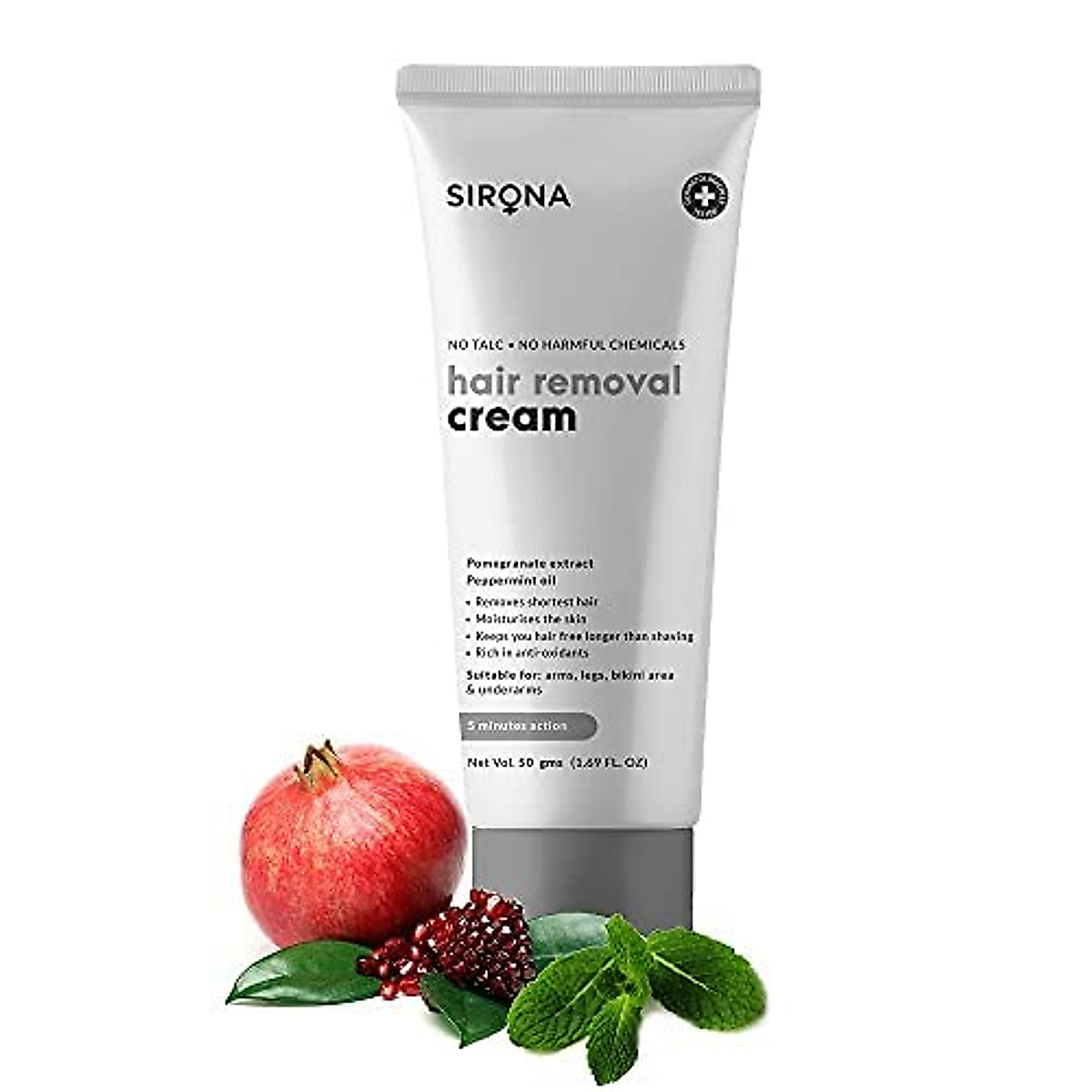 Sirona Hair Removal Cream for Women - 1.69 Fl Oz | with No Talc, No Harmful Chemicals | Ideal for Bikini Line,Underarm, Legs| Dermatologically Tested