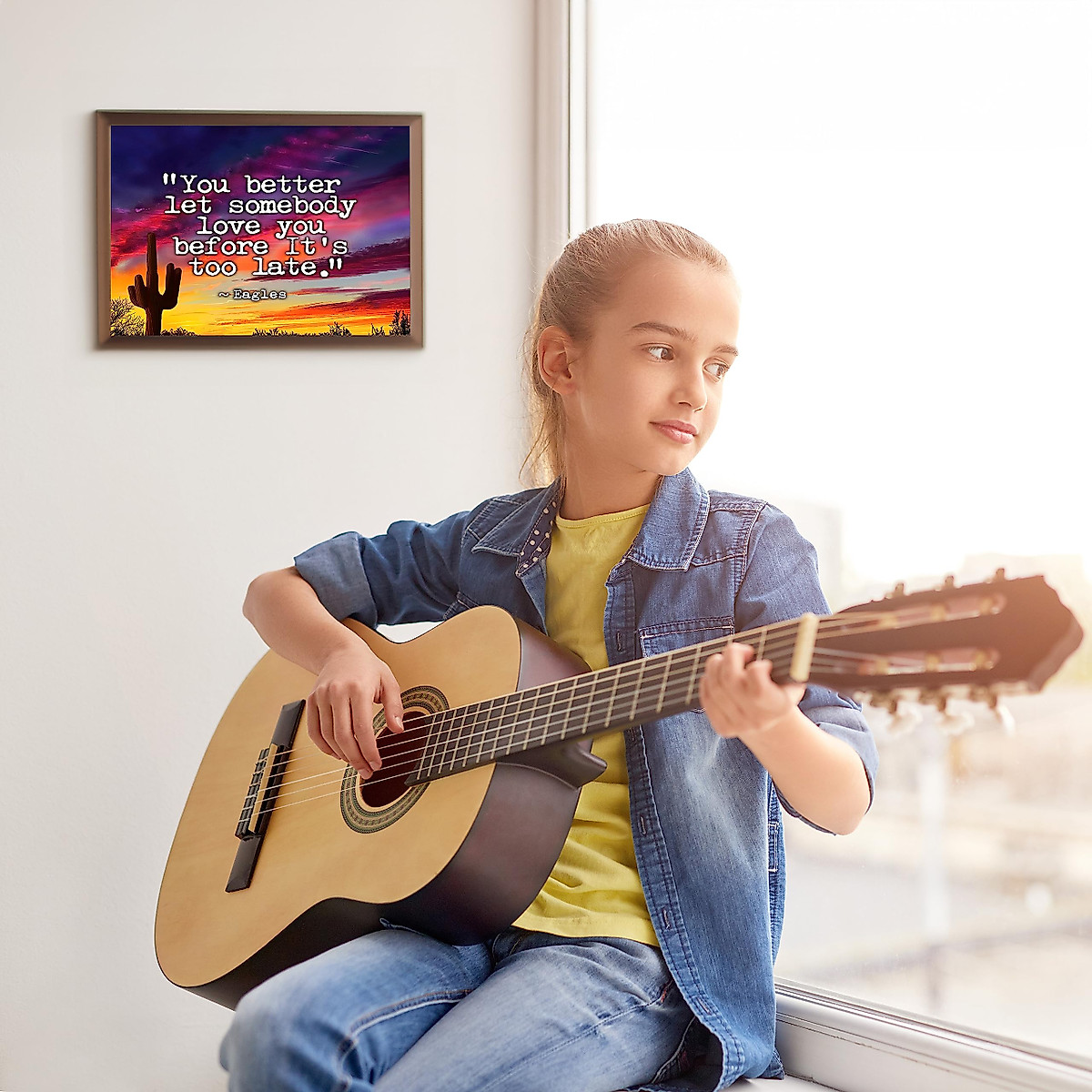 The Eagles - Let Somebody Love You Music Wall Art Print, This Ready to Frame Rock Music Wall Art Poster Print is Good For Music Room, Home, Office, Bar, Studio, And Cave Room Decor, Unframed - 8x10"