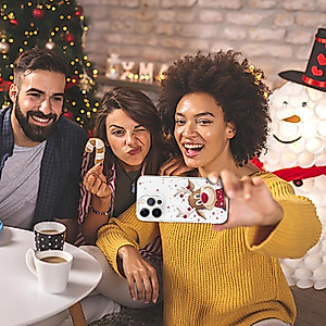 Mavis's Diary 3Pcs Phone Case Compatible iPhone 15 Pro Case Cover Clear Soft Silicone Transparent Slim Fit Protective Skin Bumper Ultrathin Protector Women Girls Xmas Gift Winter Cute Pattern