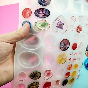 Jewelry Casting Molds,Gem Jewelry Silicone Casting Mold, for Resin Epoxy DIY Crafting, Earring, Pendant, Studs Jewelry Making (Large)