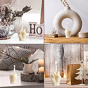 6sisc Middle Finger Scented Candle Danish Pastel Room Decor Aesthetic Pine Fragrance Soy Wax Aromatherapy Hand Gesture Candles Desk Statues Sculpture Decorations Gift for House Bedroom Supplies Milky