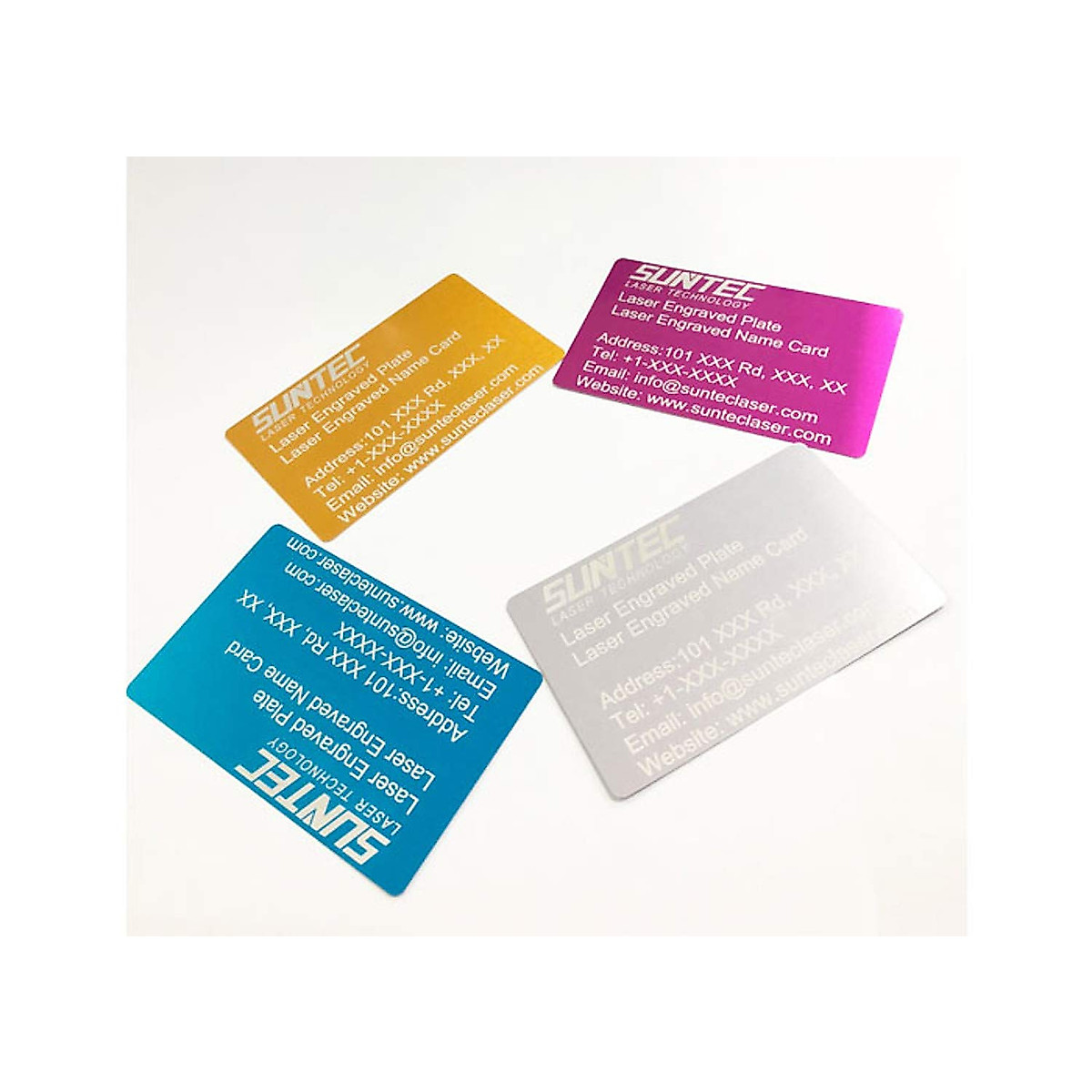 50 Pack Thick Aluminum Business Card Blanks, Metal Plaque Blank 0.5mm Laser Engraving Material, Sublimation, CNC, Base Plate Multipurpose (Gold)