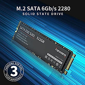 fanxiang S201 512GB M.2 SSD 2280 SATA III 6Gb/s Internal Solid State Drive, SLC Cache for Speed Boost, Read Speed up to 550MB/sec, Compatible with Laptop and PC Desktops(Black)