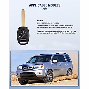 ECCPP Replacement Uncut 433MHz Keyless Entry Remote Key Fob fit for 2005-2008 Honda Pilot CWTWB1U545 (Pack of 1)