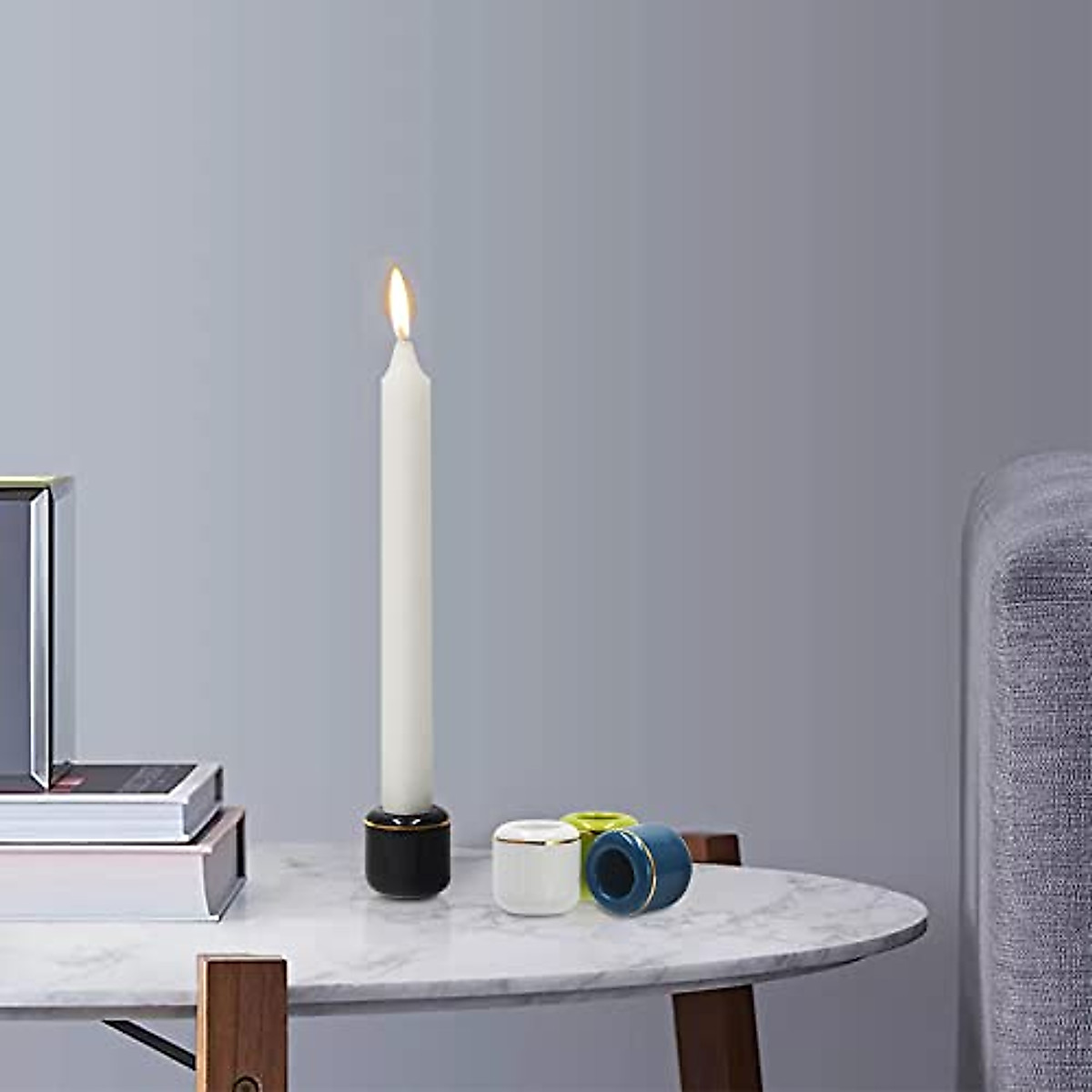 Pingiee 10 pcs Ceramic Chime Candle Holder Set, Great for Casting Chimes, Rituals, Spells, Vigil, Witchcraft, Wiccan Supplies & More (Gold+Assorted)