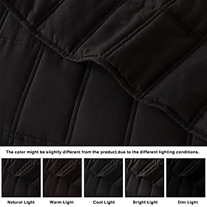 palassio Black Quilt Queen Size Bedding Sets with Pillow Shams, Lightweight Soft Bedspread Coverlet, Quilted Thin Blanket Comforter Bed Cover for All Season Spring Summer, 3 Pieces, 90x90 inches