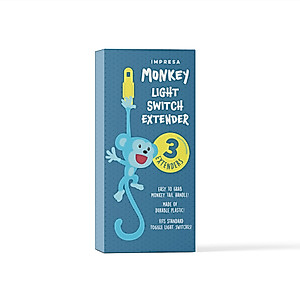 IMPRESA [3 Pack] Monkey Light Switch Extender for Kids with Easy Grab Tail - Toddler Light Switch Extender for Potty Training - Safe & Durable Light Switch for Toddlers - Easy to Install Cover