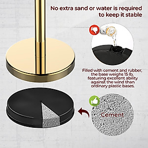 Yaheetech 2pcs Stainless Steel Stanchion Posts - 6.6FT Extended Red Velvet Rope Retractable Barriers Ropes Safety Barriers Set with Stable Base for Party Supplies Theater Hotels Clubs Museums, Gold