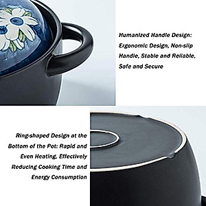 MYYINGBIN 28cm Tagine Pot 1.9 Liter Casserole Clay Pot Large Capacity Nonstick Pan for Medium to Extra Large Cooking