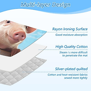 GOODOLD Pretty Little Pig Ironing Mat Portable Travel Ironing Pad for Washer,Dryer,Table Top, Iron Board Alternative Cover, Large Heat Resistant Ironing Blanket