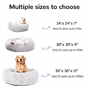 HACHIKITTY Dog Beds Calming Donut Cuddler, Puppy Dog Beds Large Dogs, Indoor Dog Calming Beds XLarge,36''