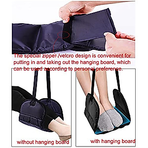Niuelai Foot Rest Airplane Travel Footrest - Flight Leg Hammock Hanger Sling to Prevent Back, Leg, Knee, Hip Pain & Stiffness - Portable Travel Accessories Adjustable Height for Plane, Train, Office