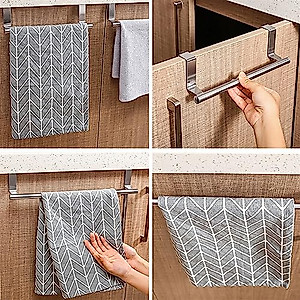 SOOVI Pot Lid Holder Steel Towel Rack Bathroom Towel Holder Stand Kitchen Cabinet Door Hanging Organizer Shelf Wall Mounted Towel Bar