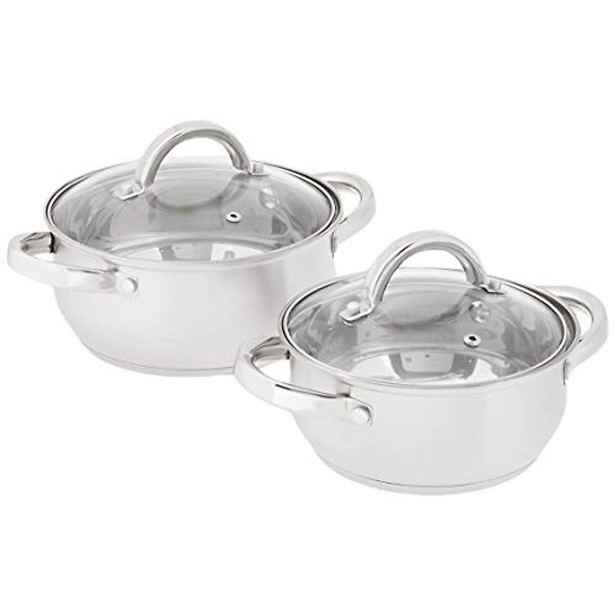 Heim Concept Stainless Steel 12-Piece Cookware Set, Silver