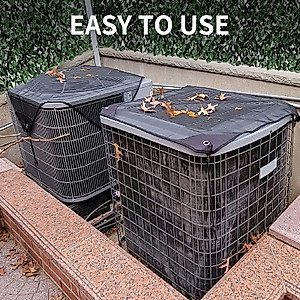 Roastove Central Air Conditioner Cover for Outside Units, Durable AC Cover for Outside Unit,Top Universal Outdoor AC Cover Defender (36"*36",Mesh Black)
