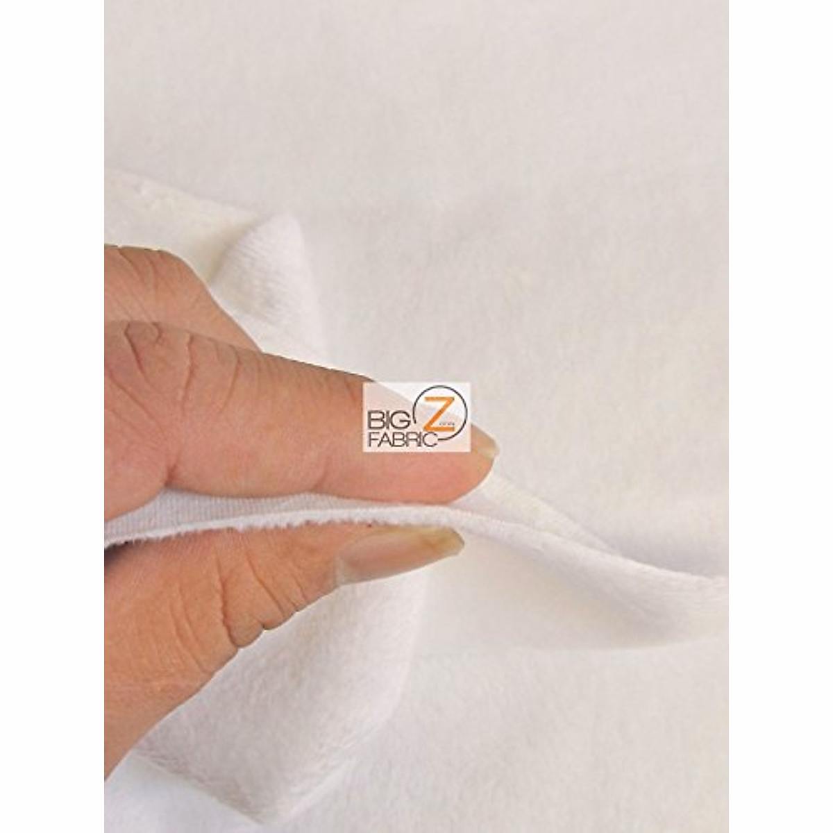 Solid Minky Fabric - White - 58"/60" Width Smooth Minky Sold by The Yard